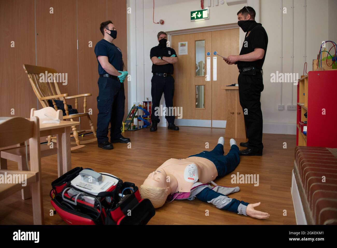 Tom Reynolds, left, 423rd Civil Engineer Squadron firefighter, prepares ...