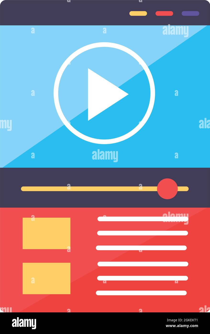 play in video screen on white background Stock Vector Image & Art - Alamy