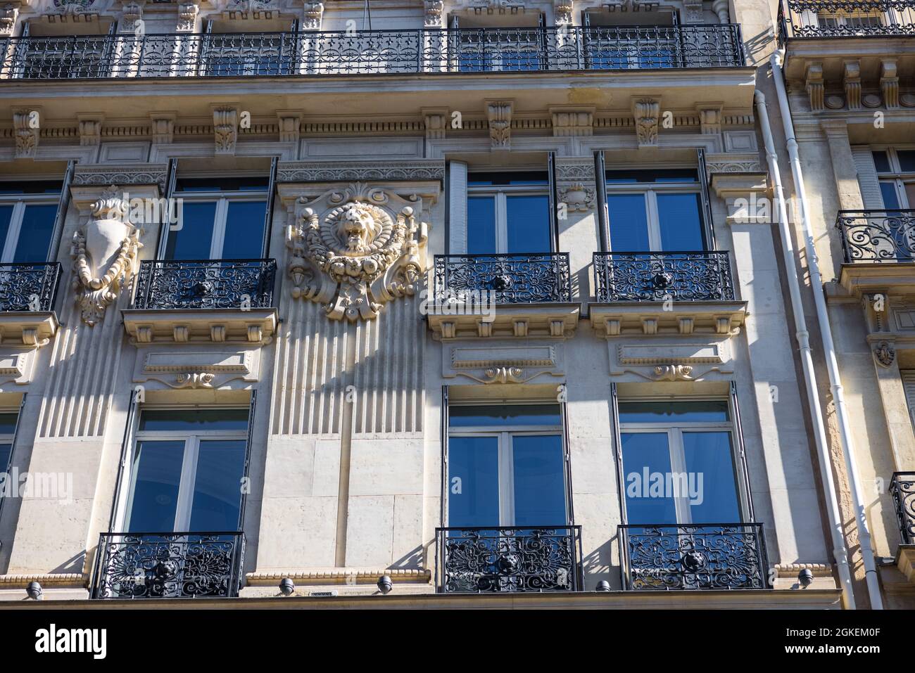 Beautiful residential building with balconies in Paris, France Stock ...