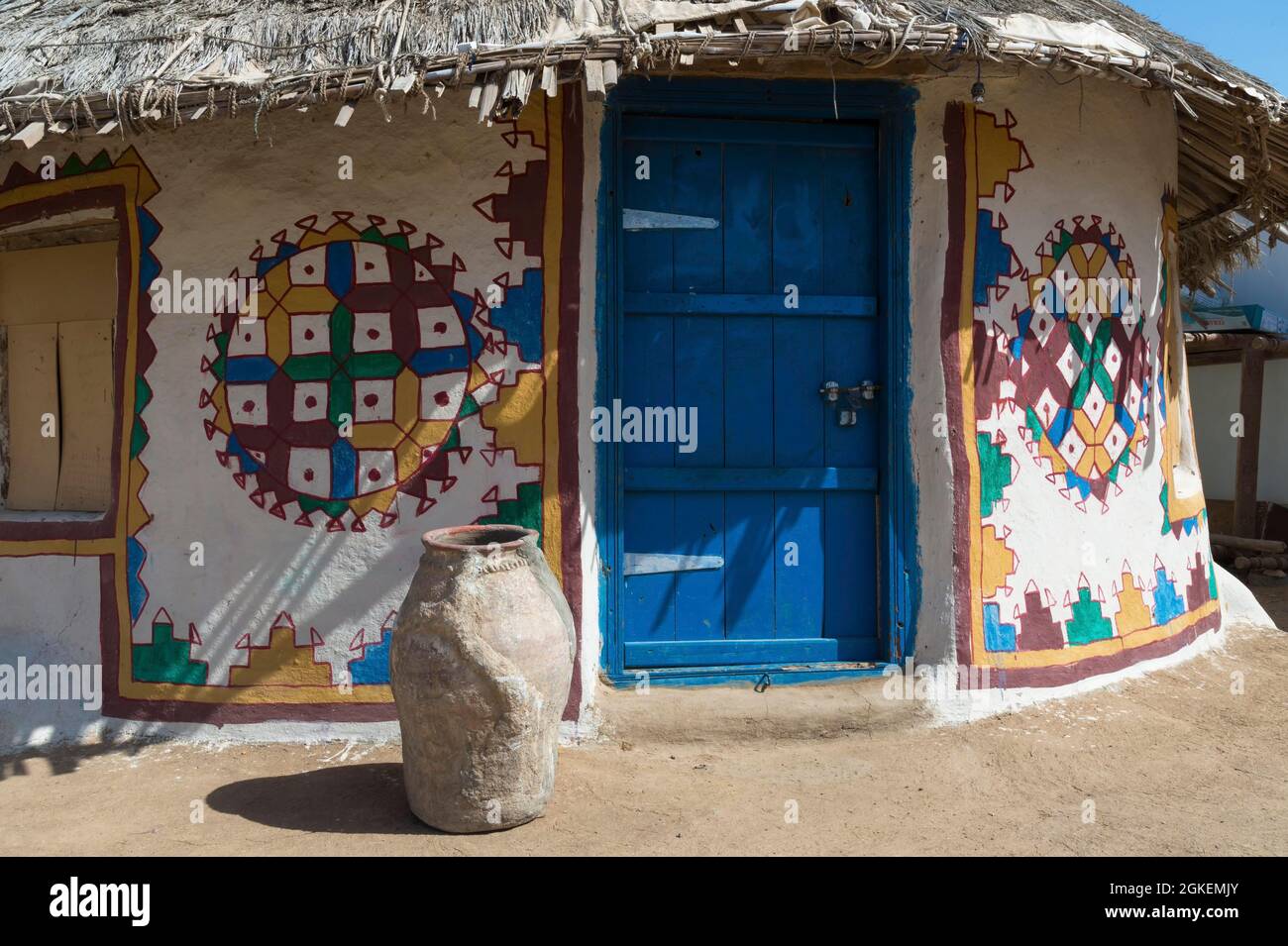 Khavda tourist village, houses, Great Rann of Kutch desert, Gujarat ...