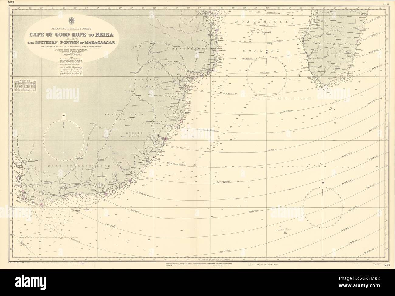 Southern Africa Cape of Good Hope-Madagascar ADMIRALTY sea chart 1935 ...