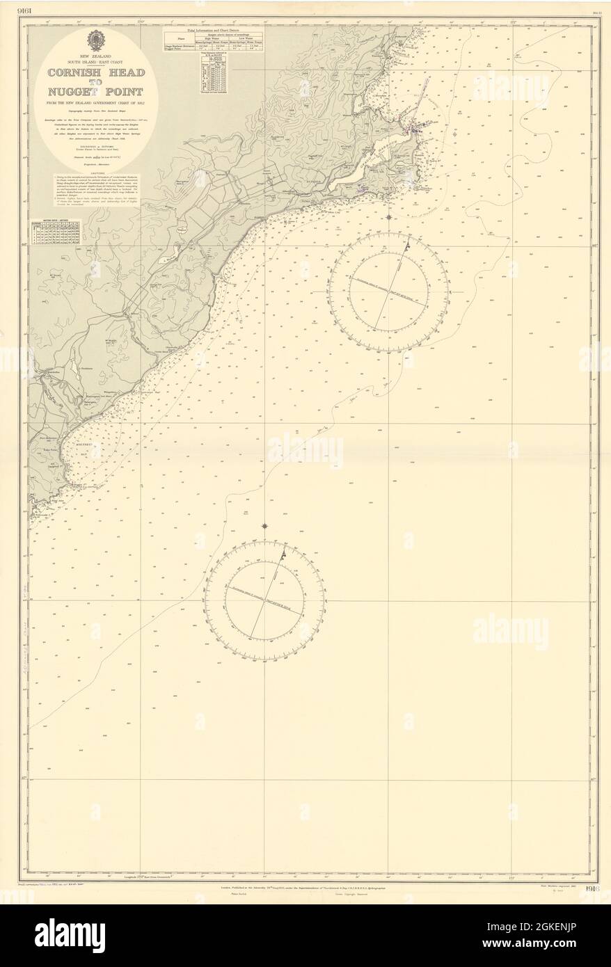 South Island New Zealand Otago coast Dunedin ADMIRALTY sea chart 1953 ...
