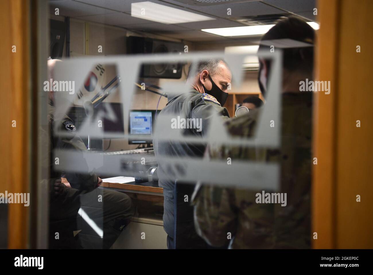 Lt. Gen. Scott Pleus, 7th Air Force commander, prepares for a live ...