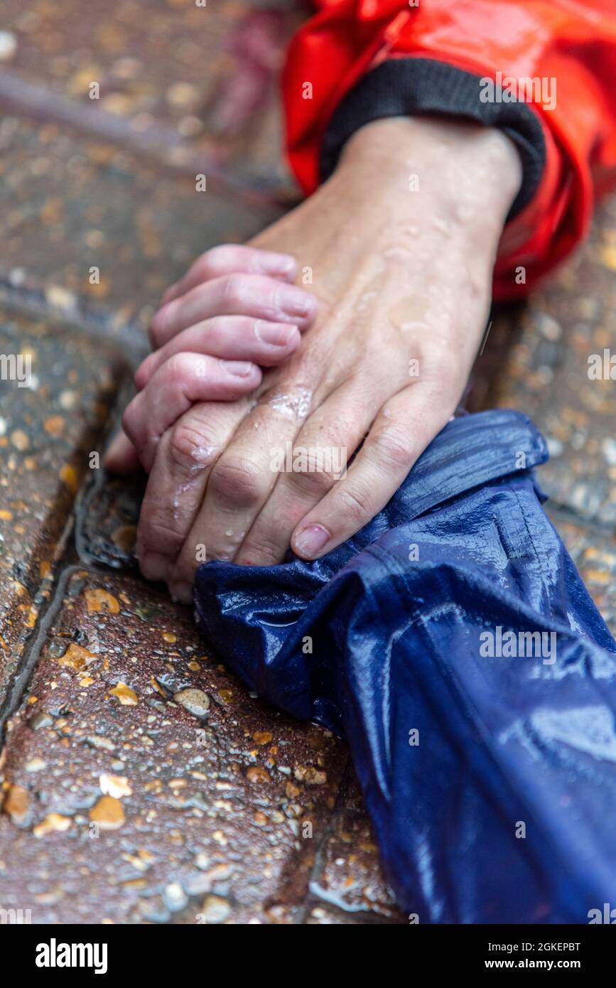 Glued hands hi-res stock photography and images - Alamy