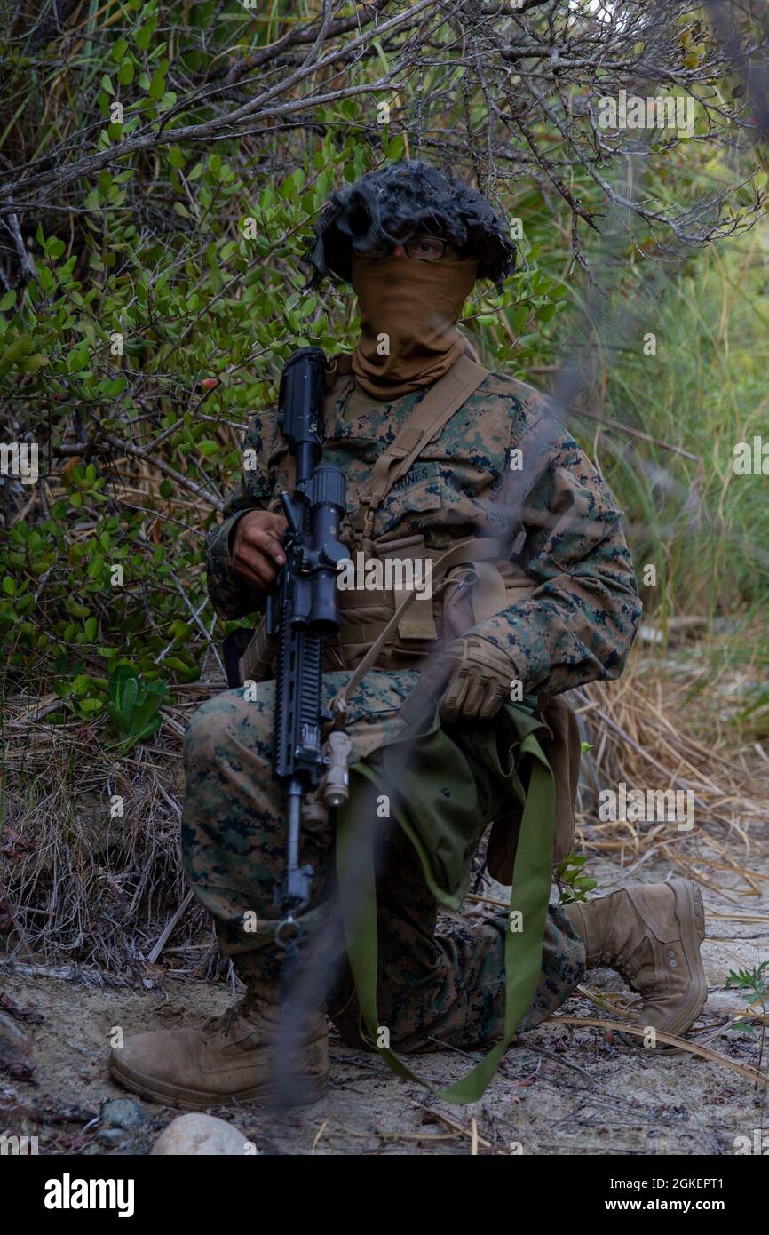 A U.S. Marine with Alpha Company, Infantry Training Battalion, School ...