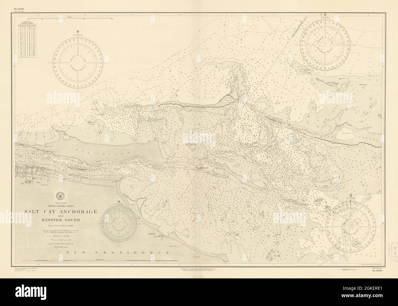 Nassau New Providence Paradise Island Bahamas. US Navy sea chart 1898 ...