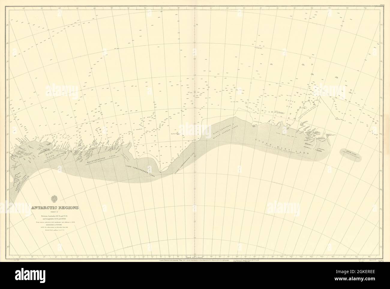 Antarctica 60-75S 55-105E Knox Kemp Enderby Land ADMIRALTY chart 1901 ...