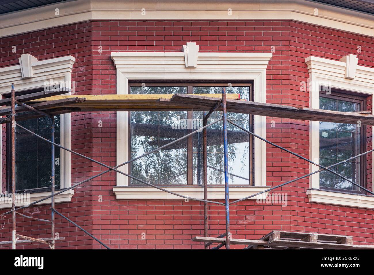 Windows of the new apartment house at construction time Stock Photo - Alamy