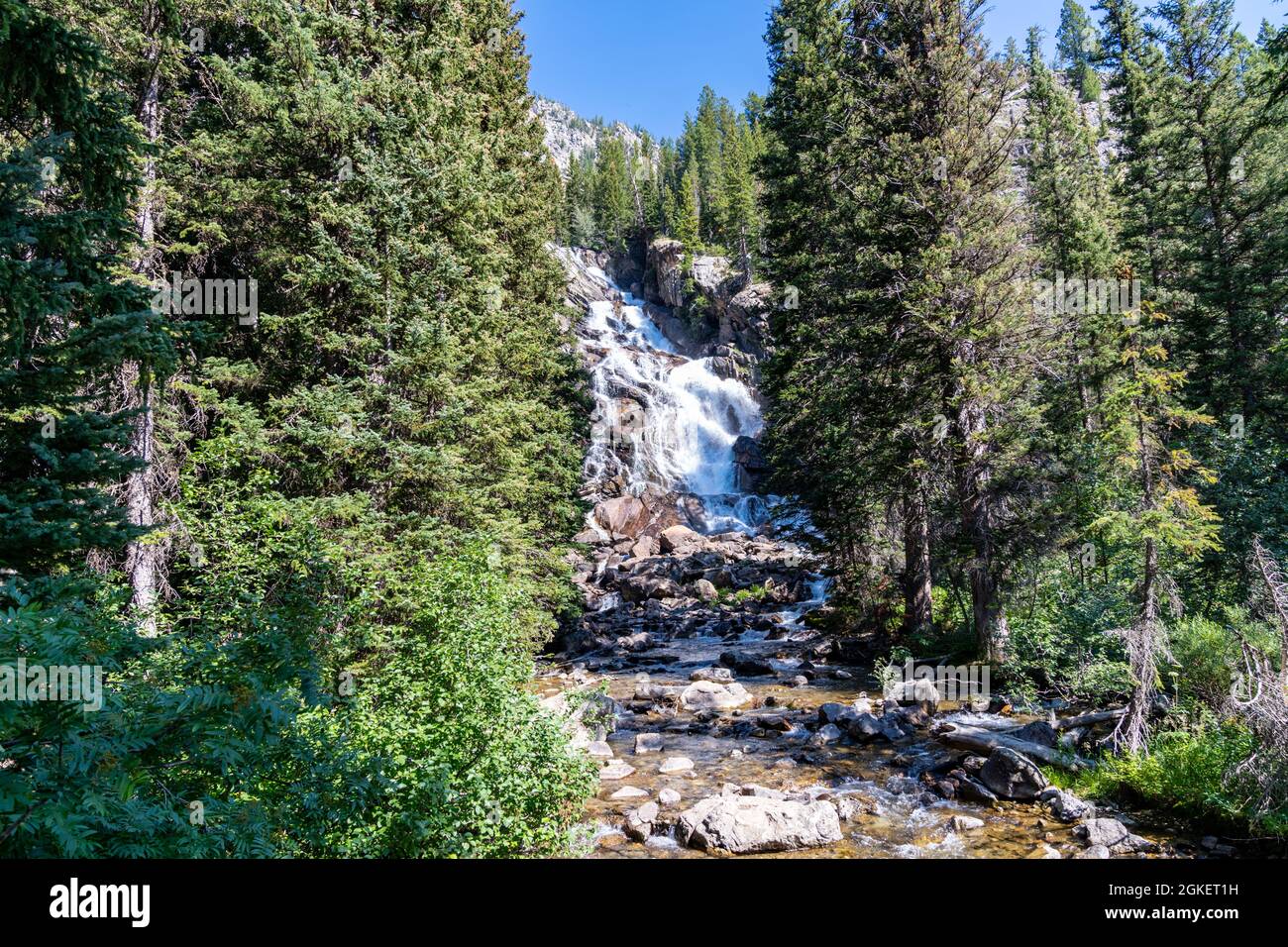 Hidden Falls waterfall in Grand Teton National Park Stock Photo - Alamy