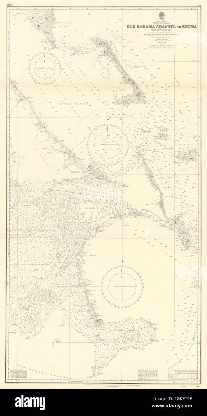 Bahamas Cat Long Islands Great Exuma Eleuthera ADMIRALTY chart 1851 ...