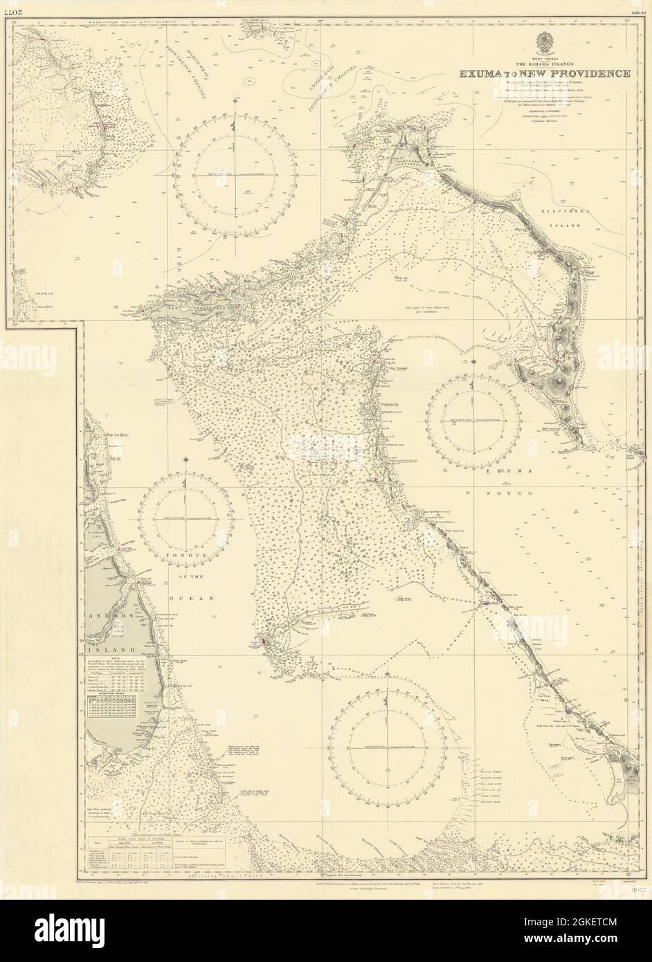 Bahamas Exuma Eleuthera New Providence Andros ADMIRALTY chart 1851 ...