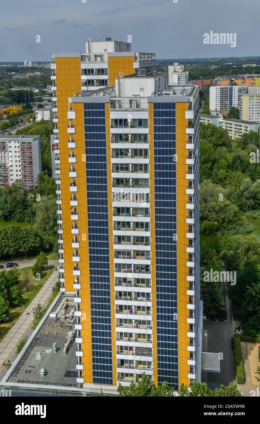 Photovoltaic system, high-rise building, Helene-Weigel-Platz, Marzahn ...