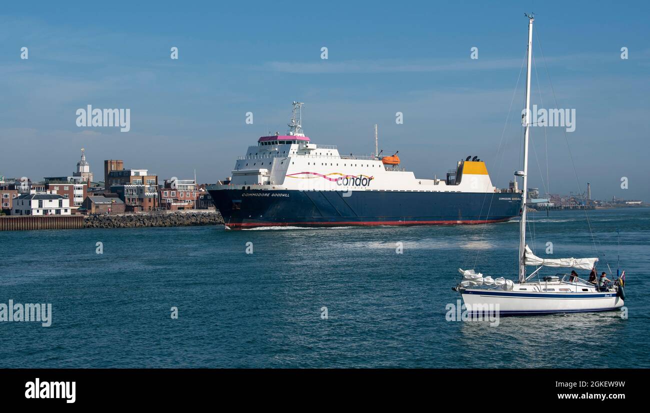 Portsmouth, England, UK. 2021. A commercial vehicle roro ferry ...