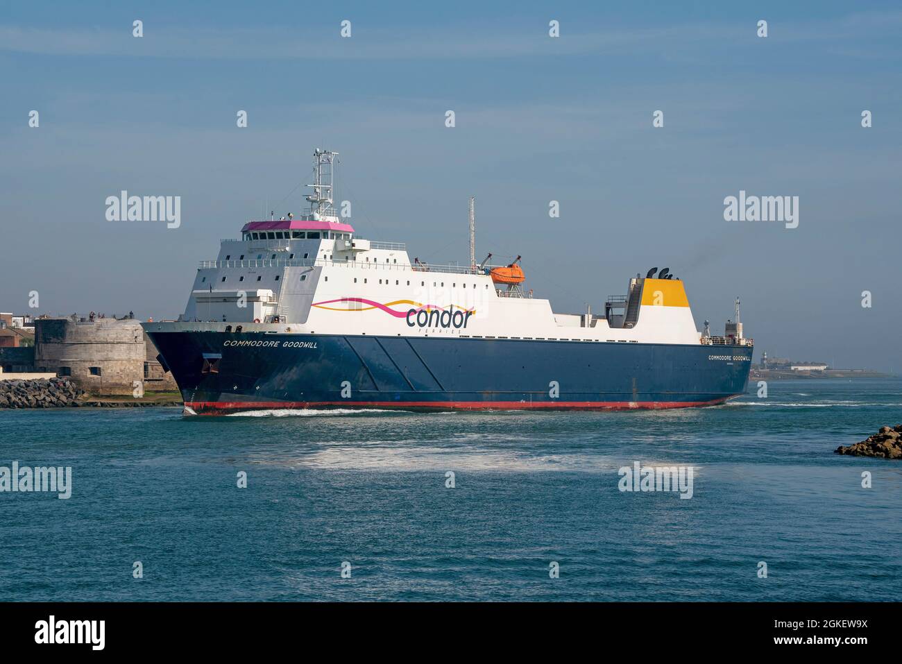 Portsmouth, England, UK. 2021. A commercial vehicle roro ferry ...
