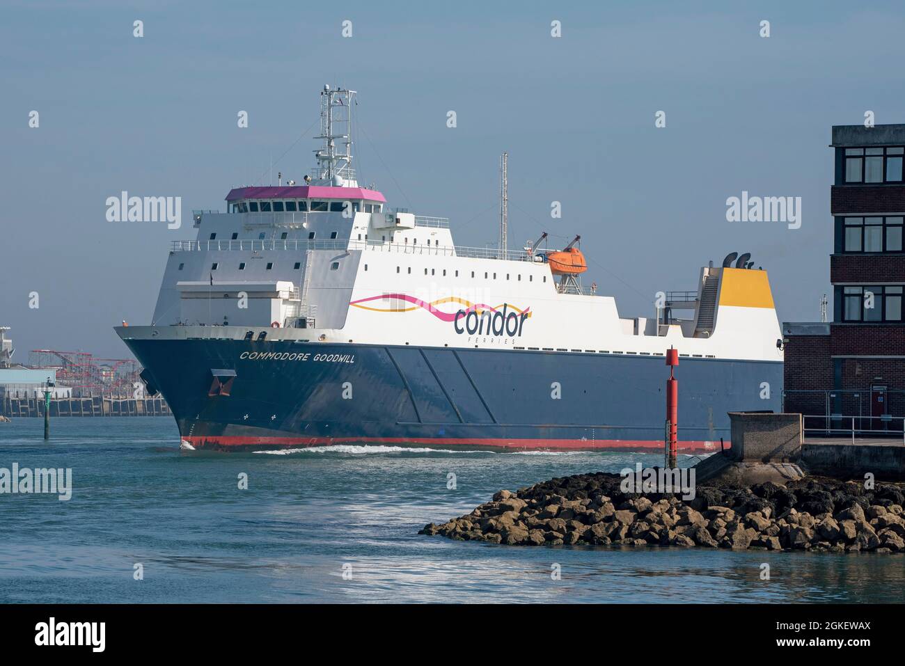 Portsmouth, England, UK. 2021. A commercial vehicle roro ferry ...