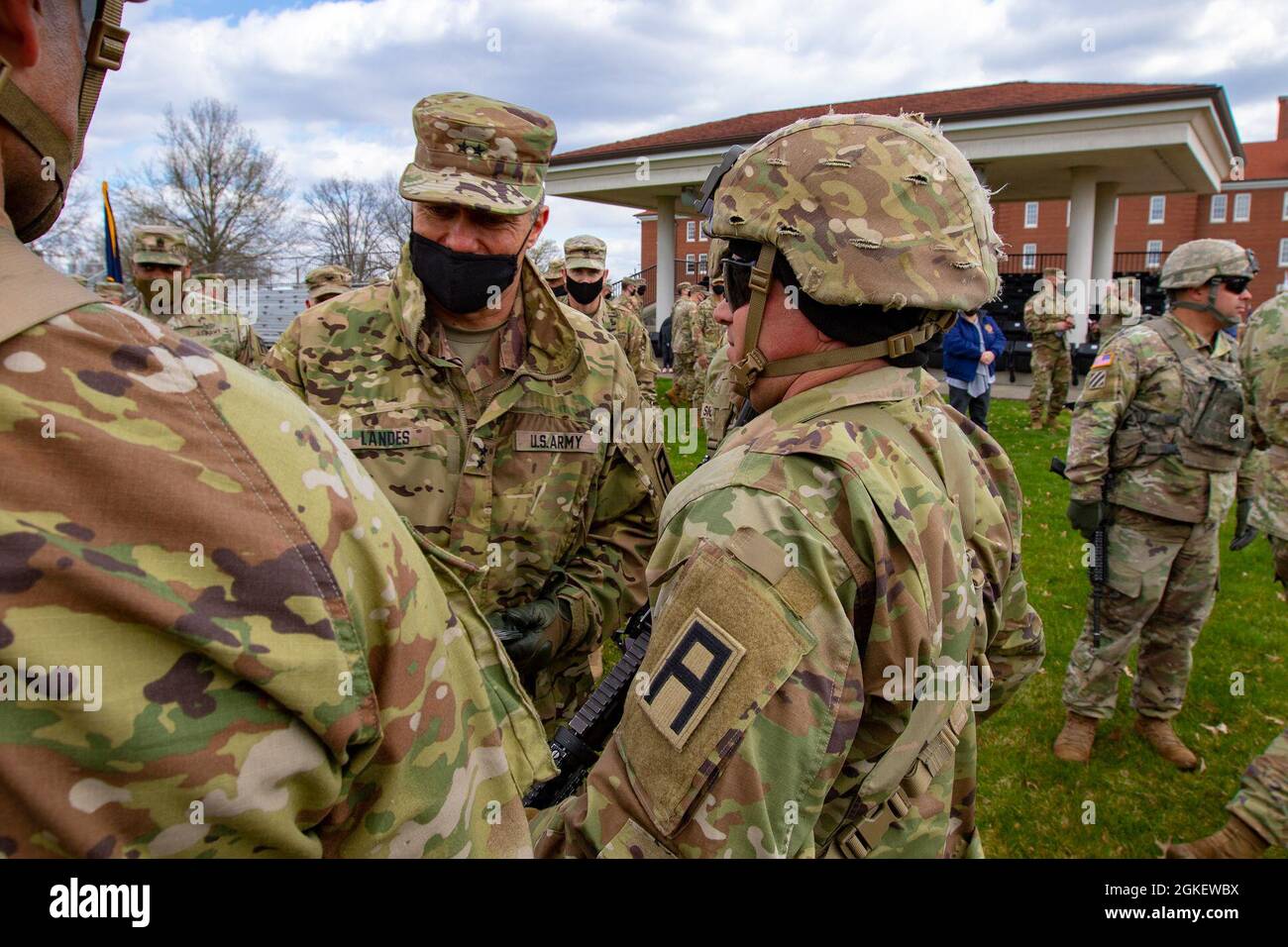Maj. Gen. Mark H. Landes, commanding general of First Army Division ...