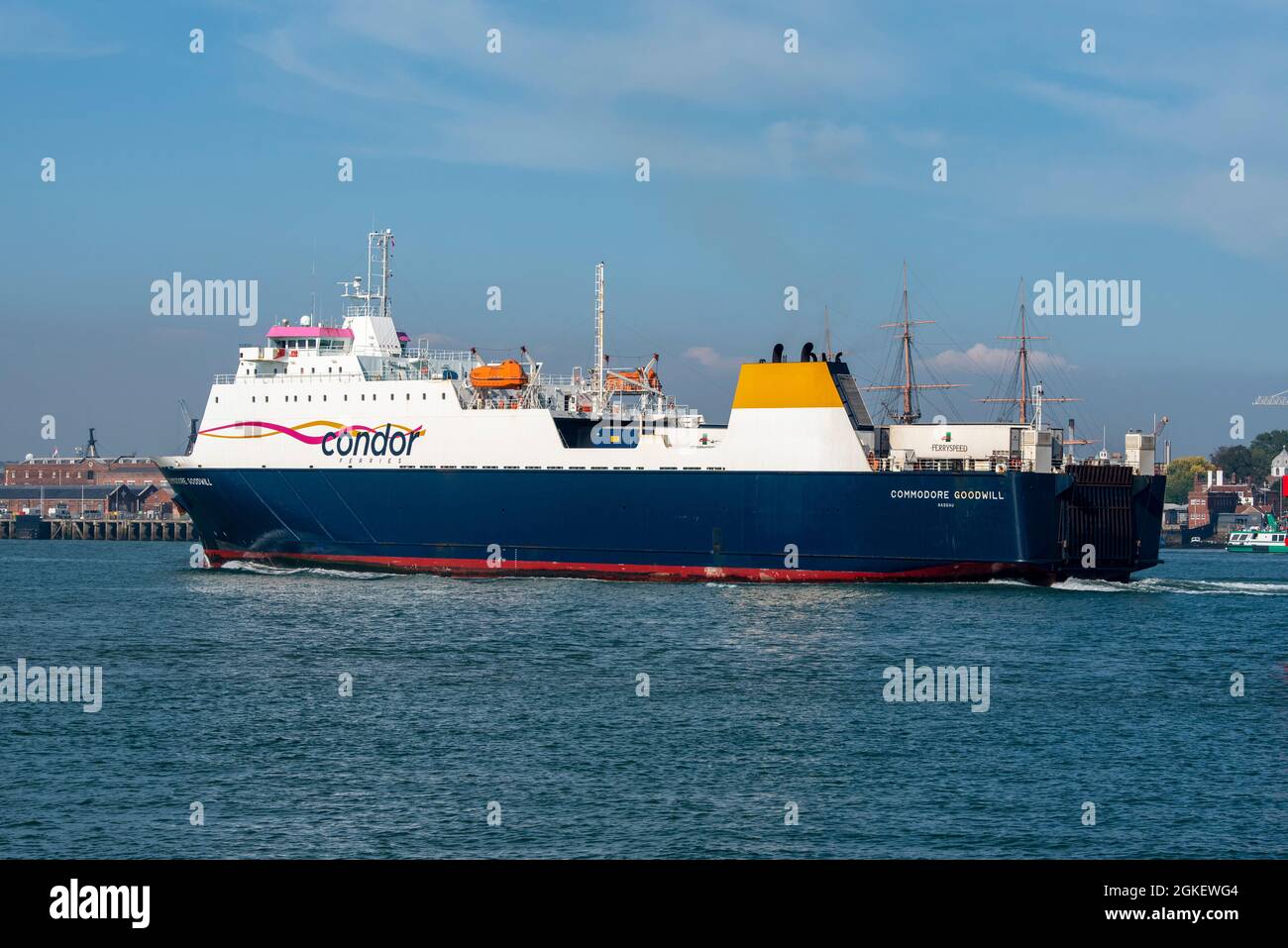 Portsmouth, England, UK. 2021. A commercial vehicle roro ferry ...