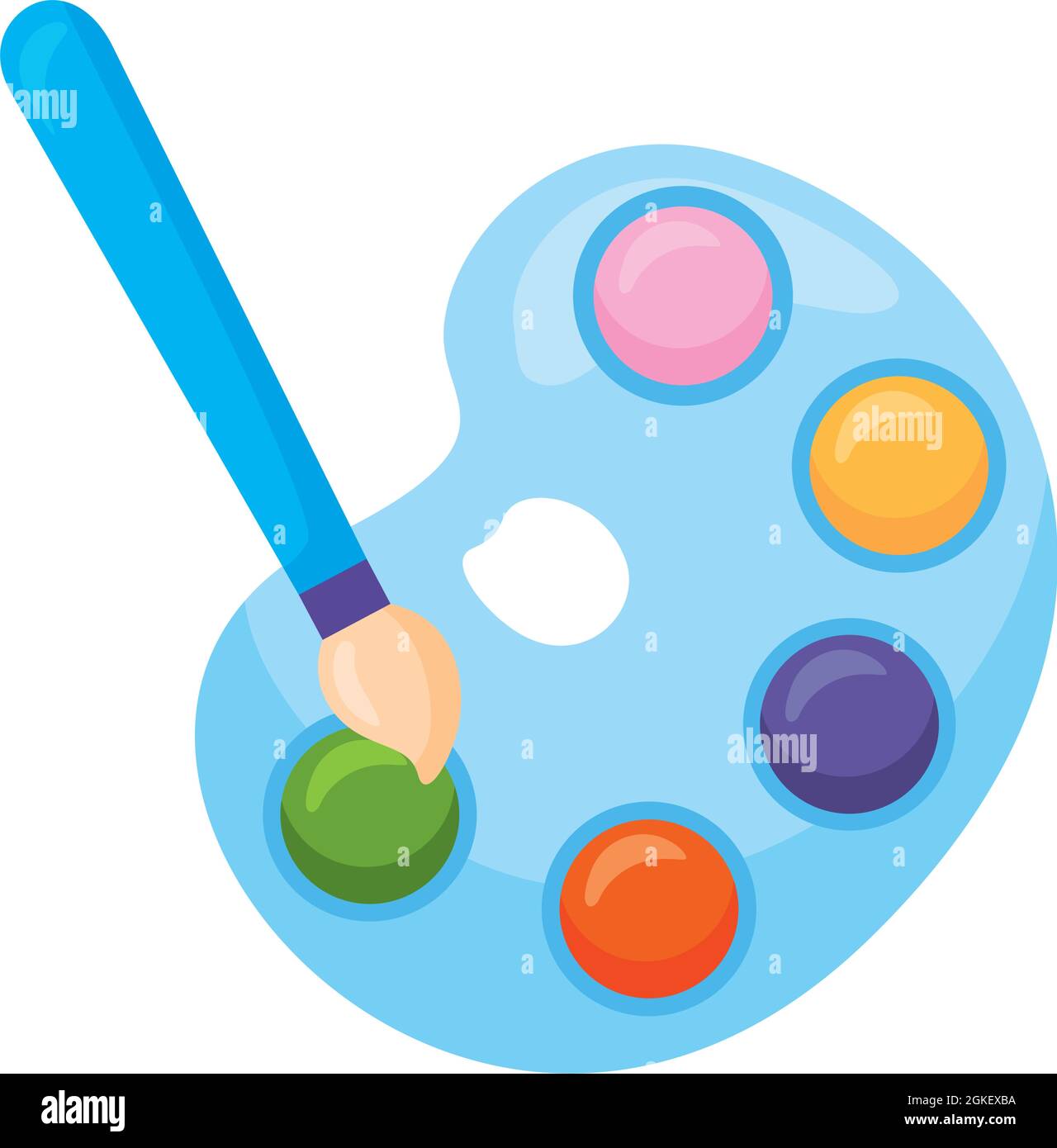 Art paint palette and brush Stock Vector Image & Art - Alamy