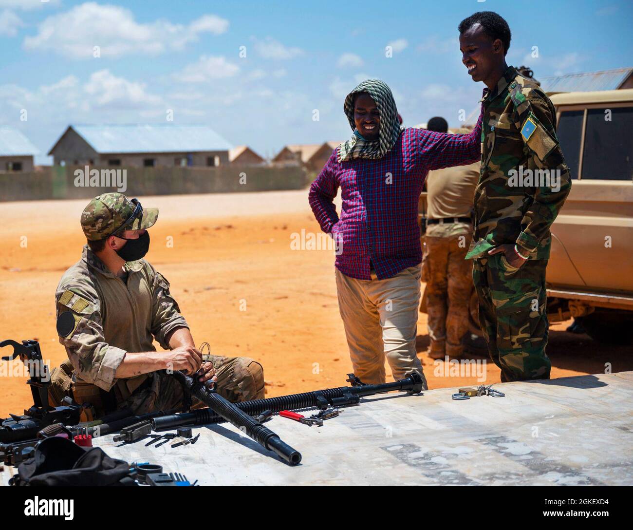 U.S. forces assist with maintenance and repair on the Danab Brigade’s ...