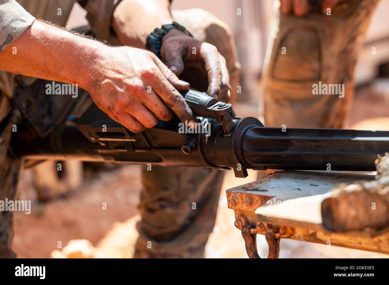 U.S. forces assist with maintenance and repair on the Danab Brigade’s ...
