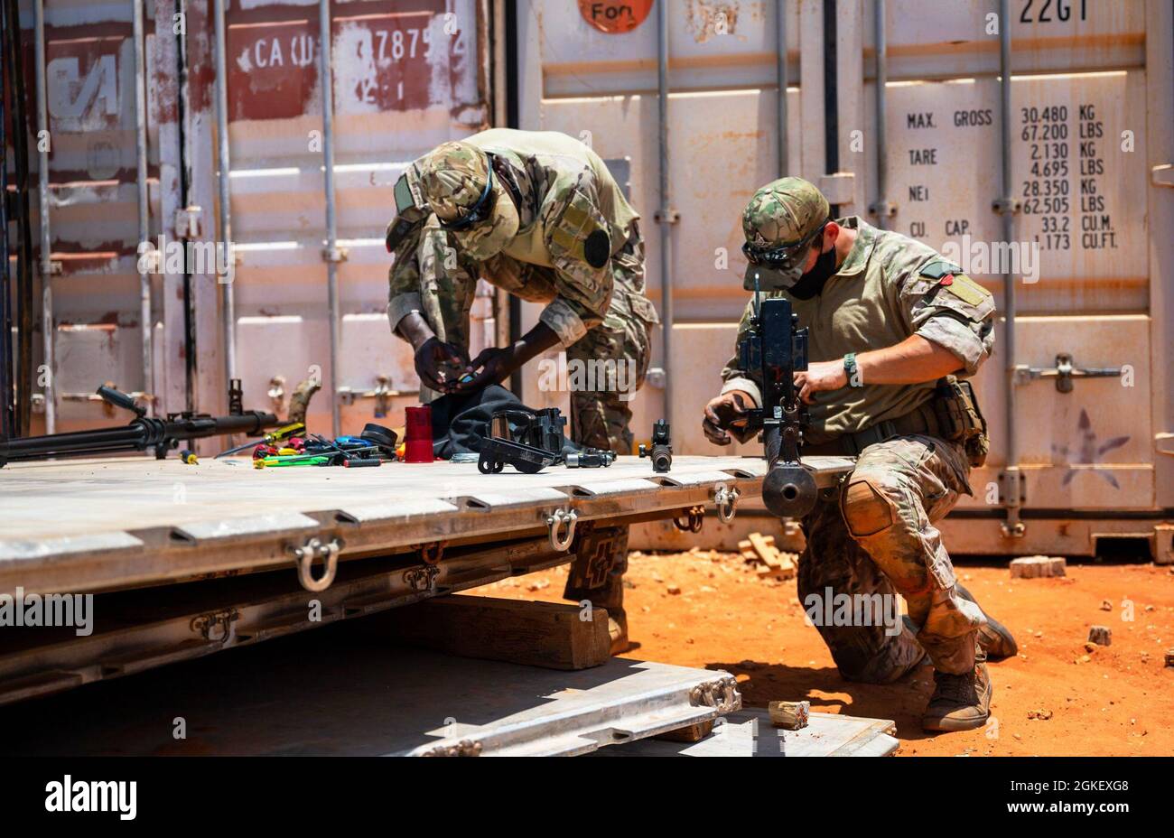 U.S. forces assist with maintenance and repair on the Danab Brigade’s ...