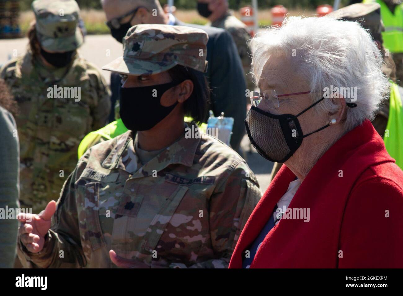 Lt. Col. Angelia Ray, alfa team officer in charge, explains the inner ...