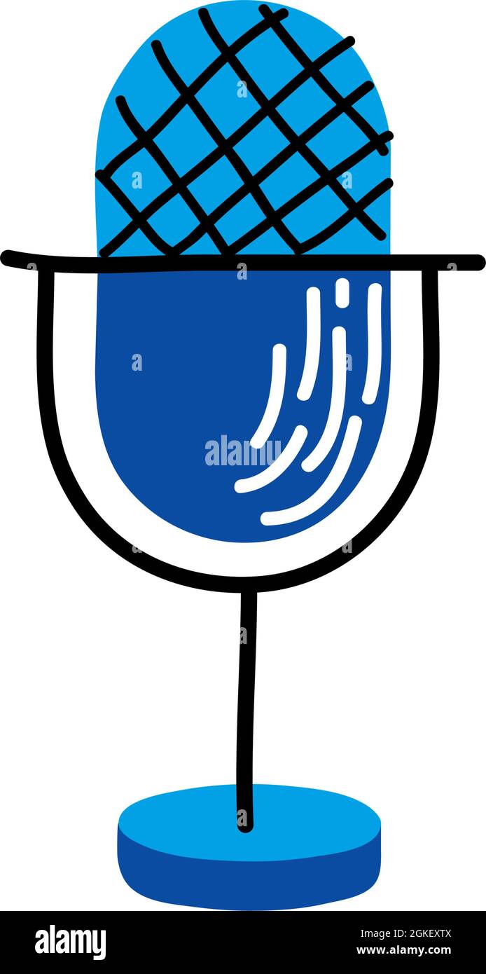 blue microphone on white background Stock Vector Image & Art - Alamy