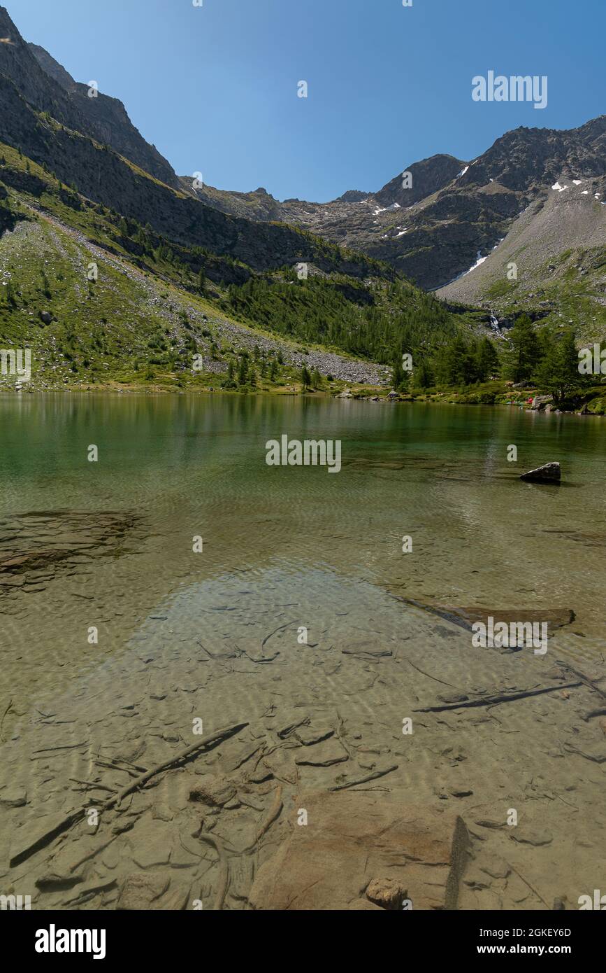 Morgex (Aosta), the wonderful Lake of Arpy, a mirror of water of ...