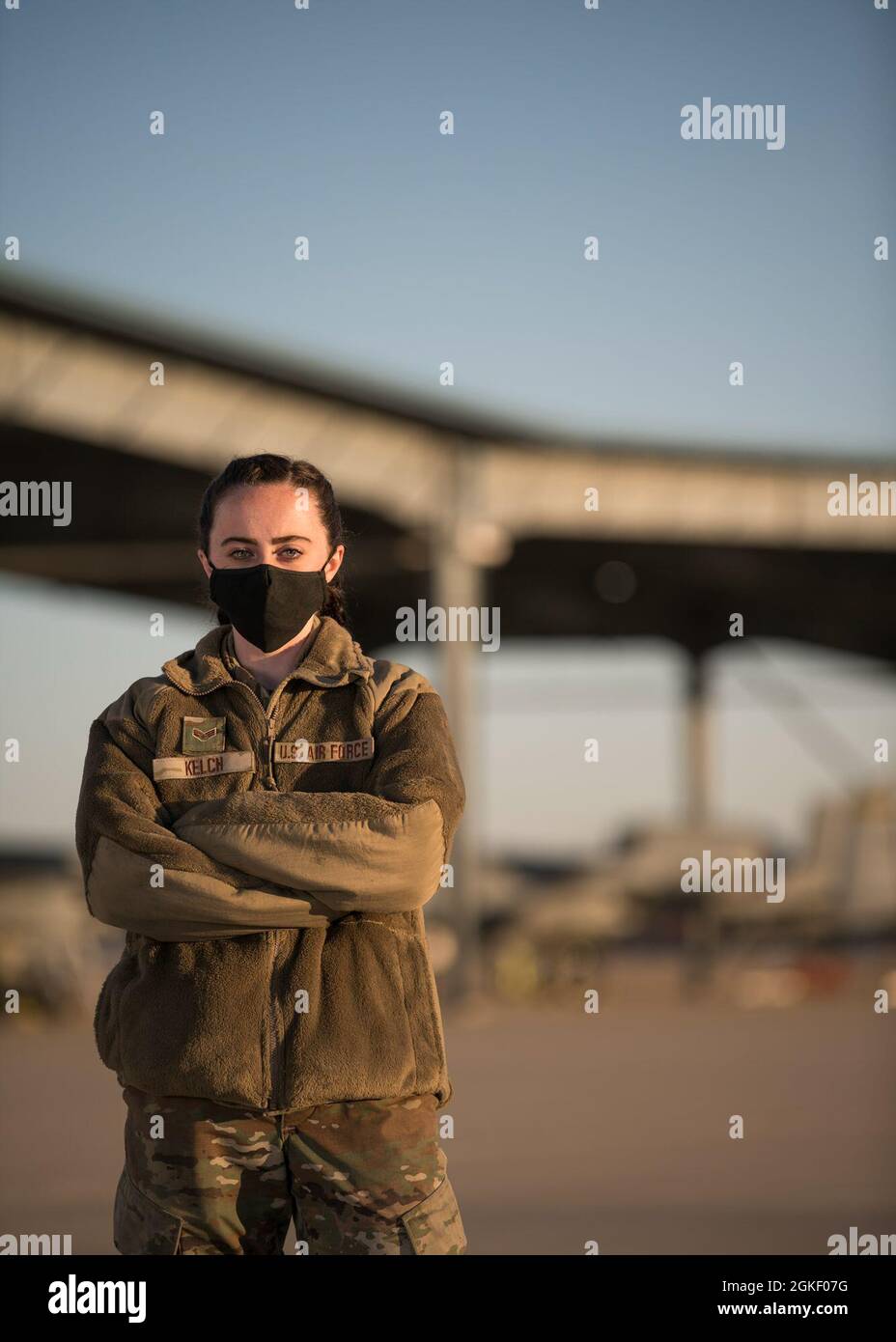 U.S. Air Force Senior Airman Bailee Kelch, an aircraft armament systems ...