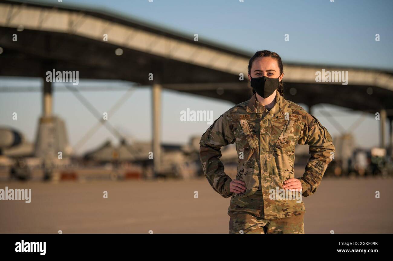 U.S. Air Force Senior Airman Bailee Kelch, an aircraft armament systems ...