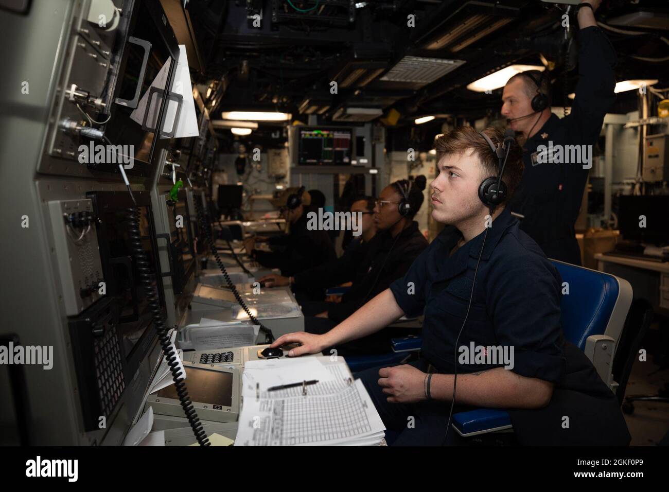 210403-N-CJ510-0027 MEDITERRANEAN SEA (April 3, 2021) Sonar Technician ...