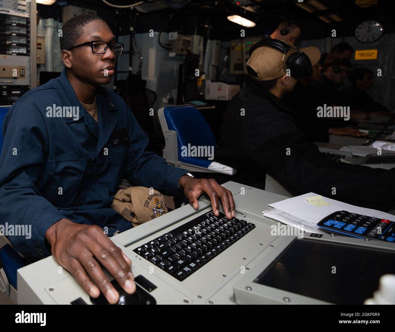 210403-N-CJ510-0015 MEDITERRANEAN SEA (April 3, 2021) Sonar Technician ...