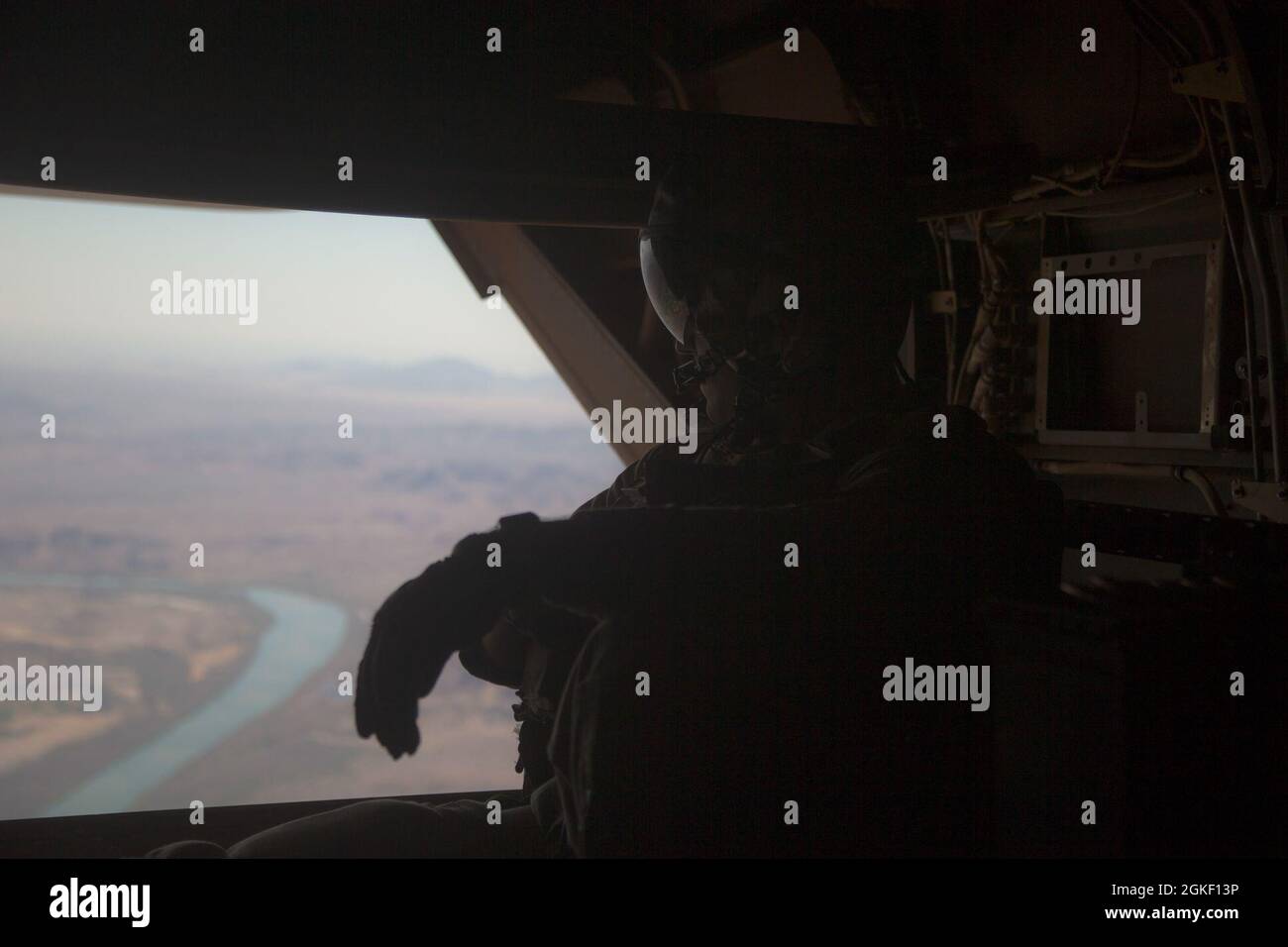 U.S. Marine Corps Cpl. Tyler Andrus a MV-22 tiltrotor crew chief ...