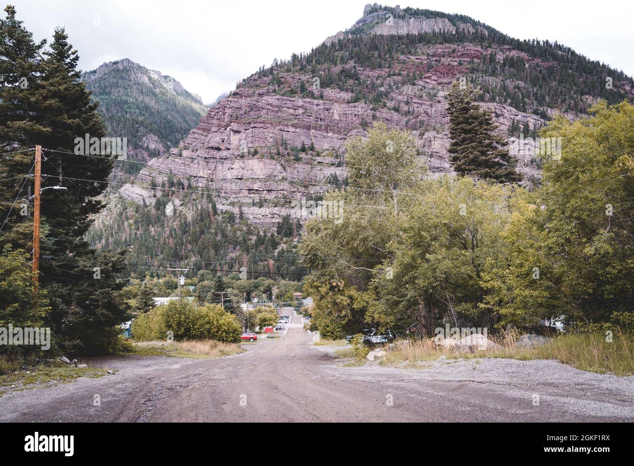 Dirt roads in the residential area of Ouray Colorado along the Millon ...