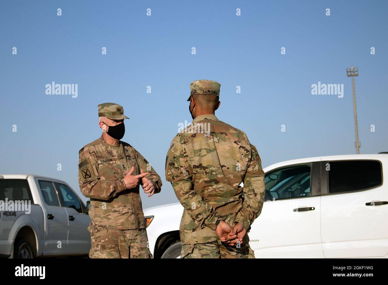 Maj. Gen. John P. Sullivan, commanding general of the 1st Theater Sustainment Command, visits ...