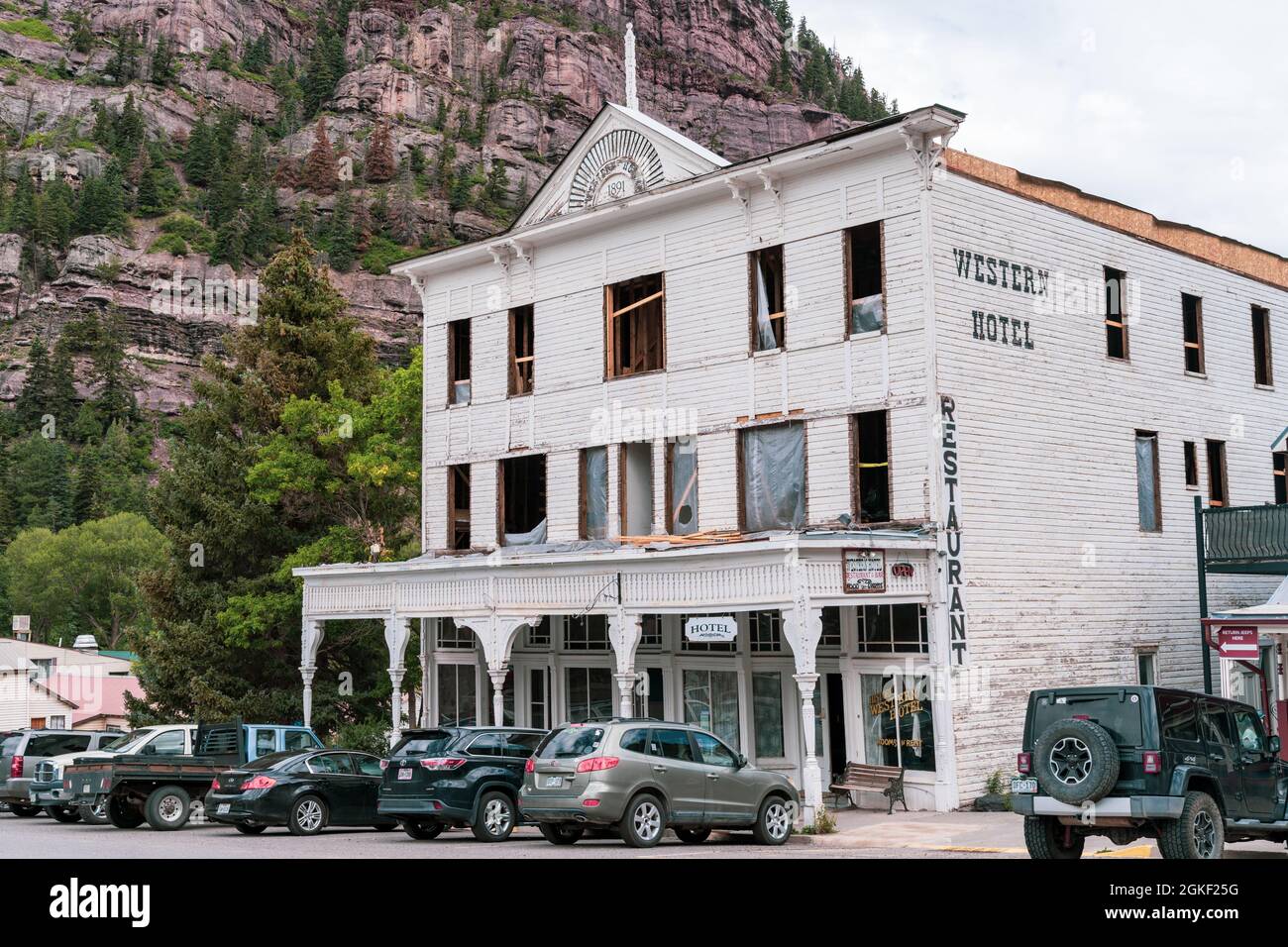 Ouray, Colorado - August 3, 2021: Exterior of the historical Western ...