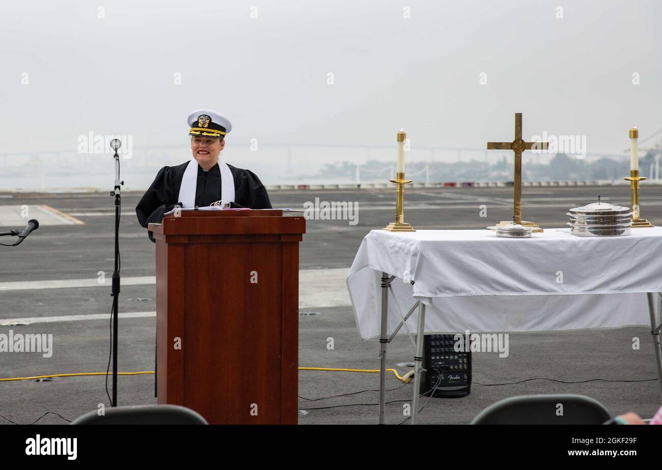 SAN DIEGO (April 4, 2021) Command Chaplain Cmdr. Sunny Mitchell, from ...
