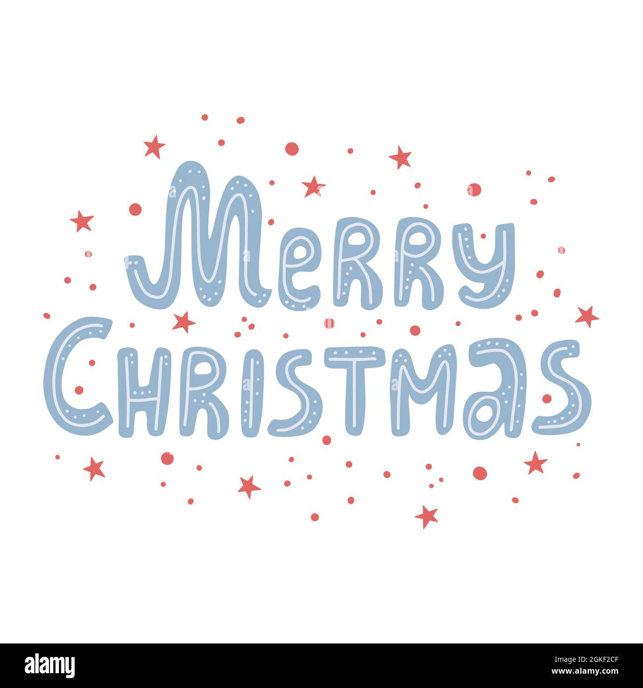Merry christmas hand drawn lettering isolated on white background ...