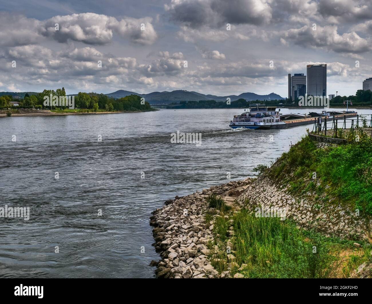 the city of Bonn and the river rhine Stock Photo - Alamy