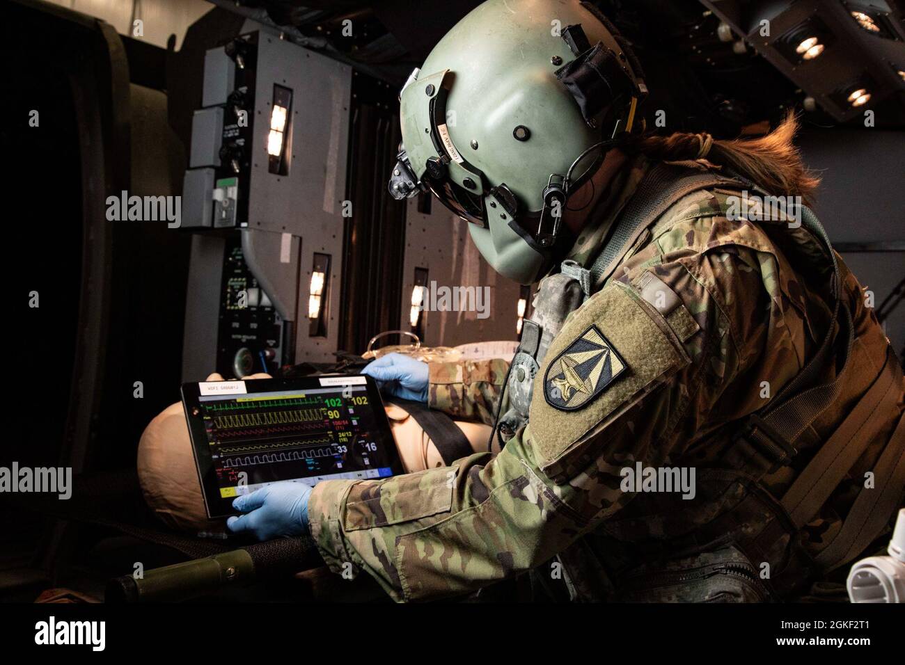 A U.S. Army Aeromedical Research Laboratory flight paramedic tests new ...