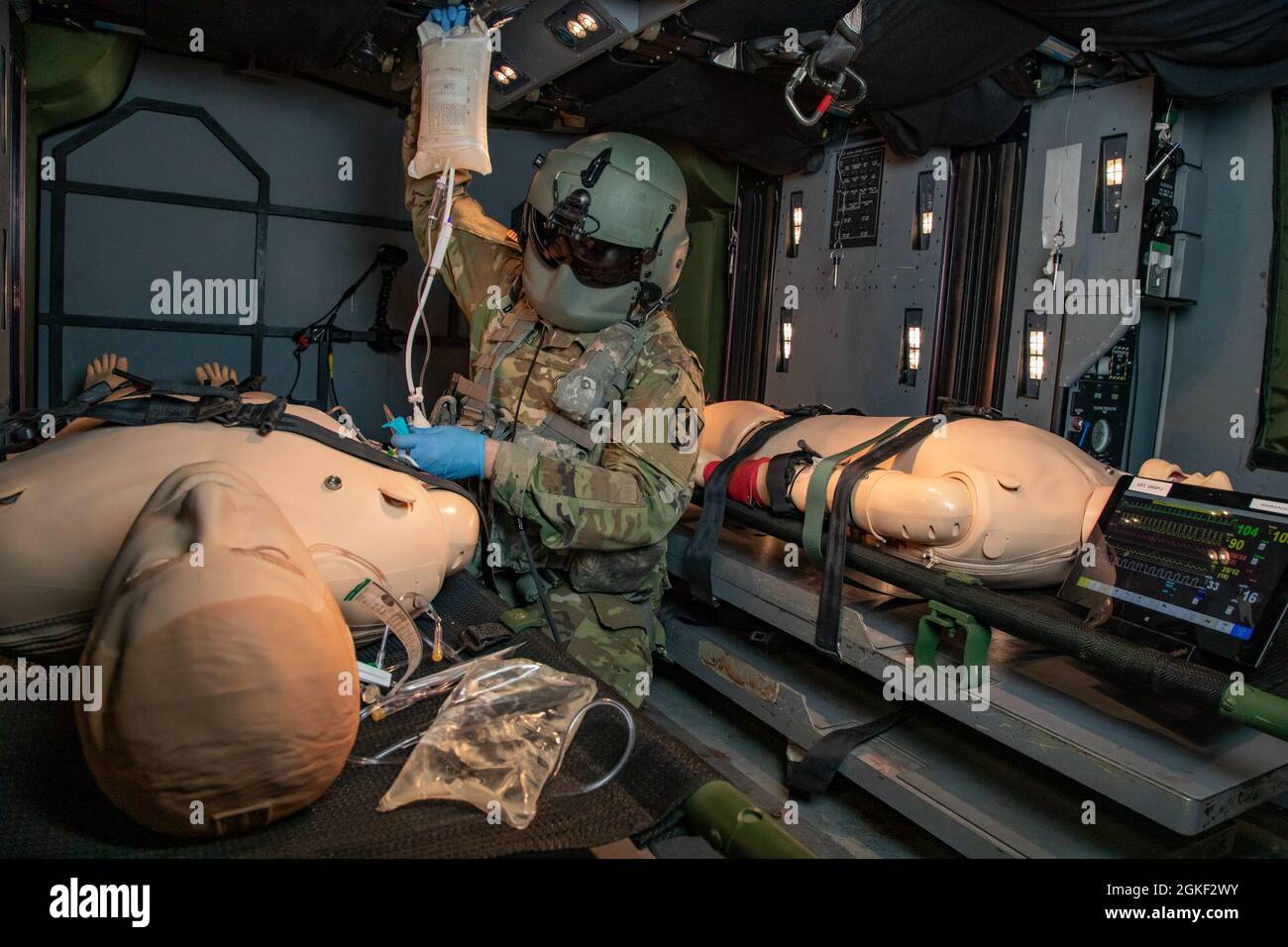A U.S. Army Aeromedical Research Laboratory flight paramedic tests new ...
