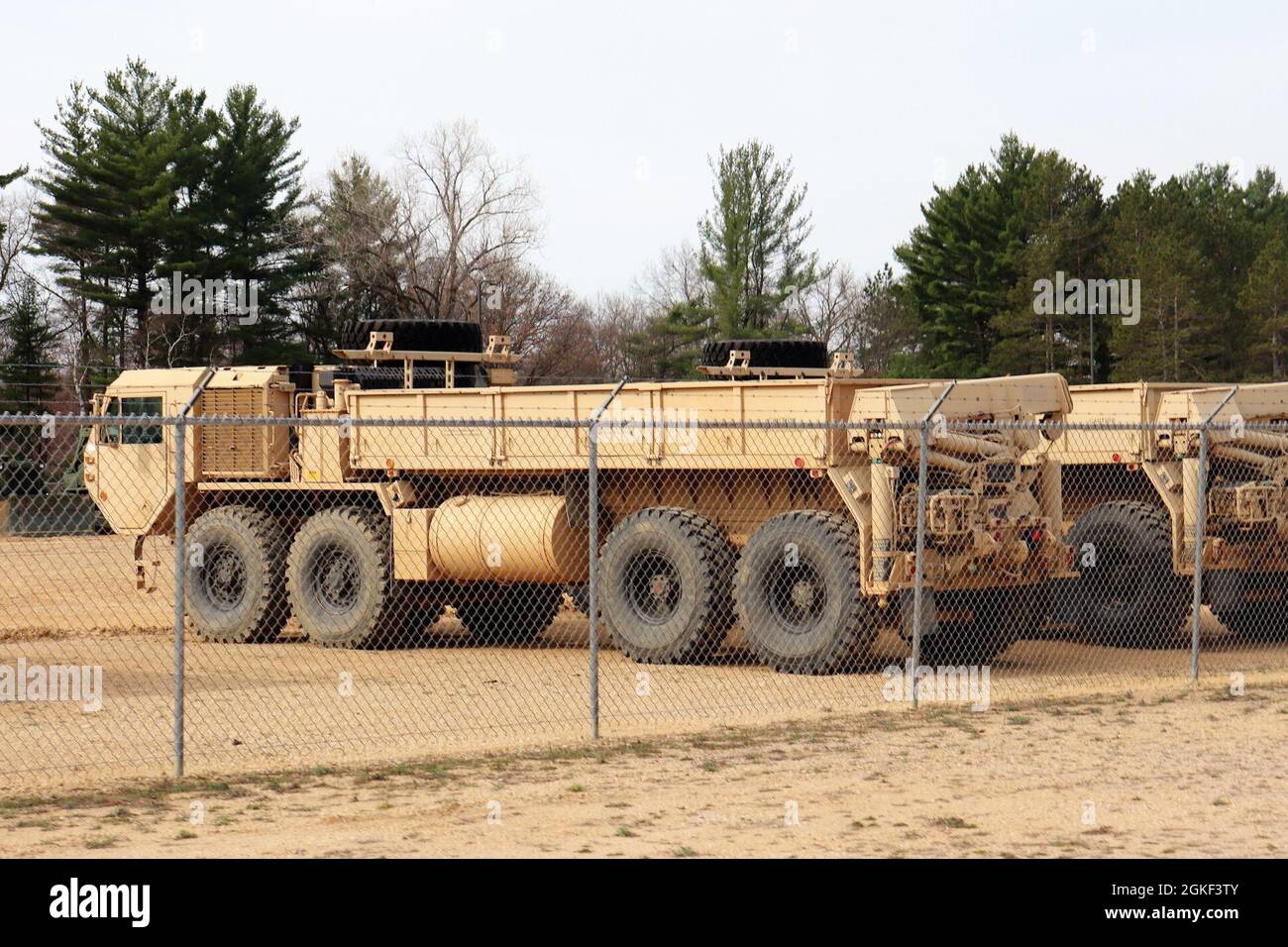 Military vehicles and equipment used for training are shown April 5 ...