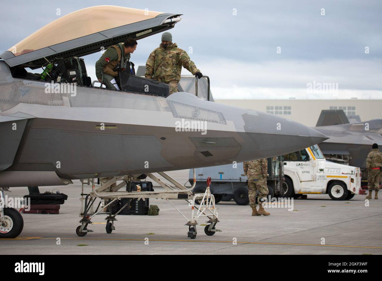 A U.S. Air Force F-22 Raptor Pilot with the 199th Fighter Squadron ...