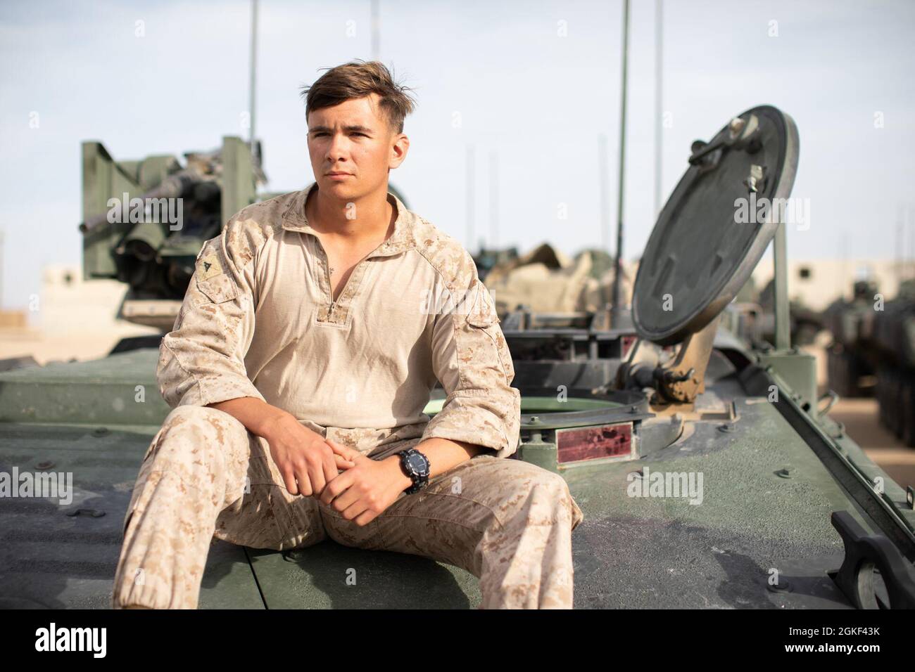 U.S. Marine Corps Lance Cpl. Gaven Sack, an assault amphibious vehicle ...