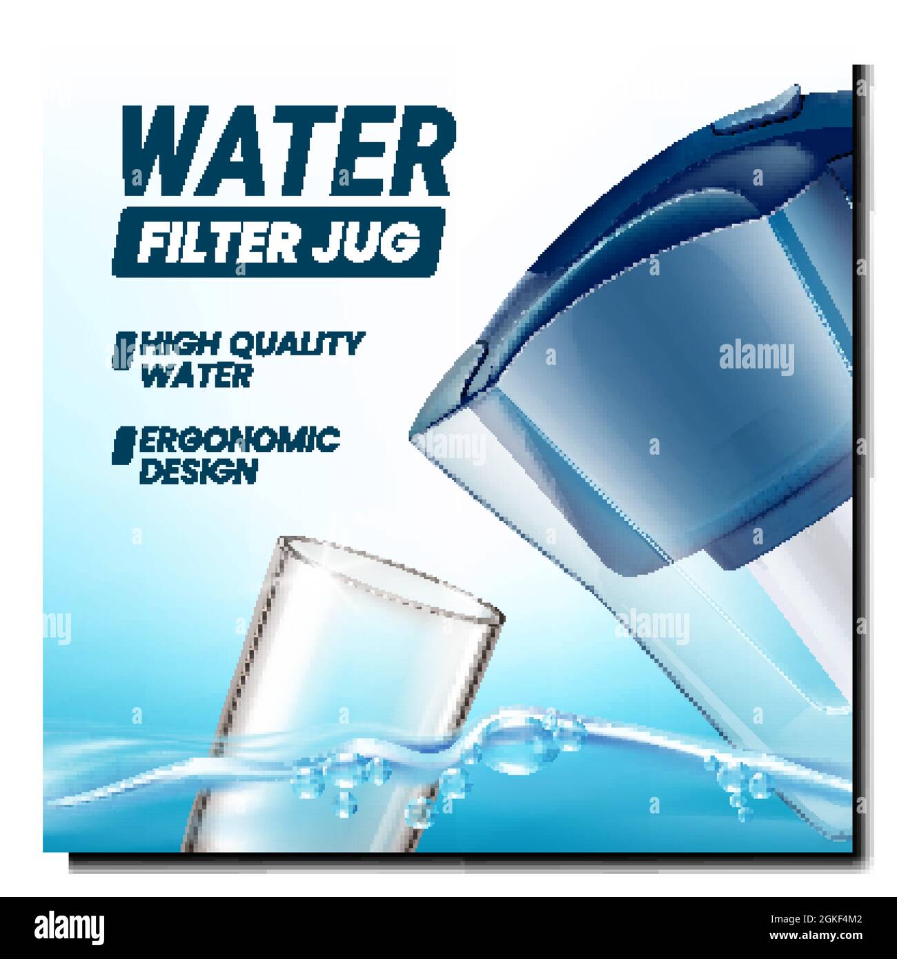 Water Filter Jug Creative Promotion Banner Vector Stock Vector Image ...