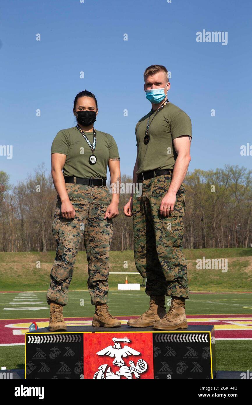 U.S. Marine Corps Capt. Michael Putney and Sgt. Davonn Vong with Marine ...