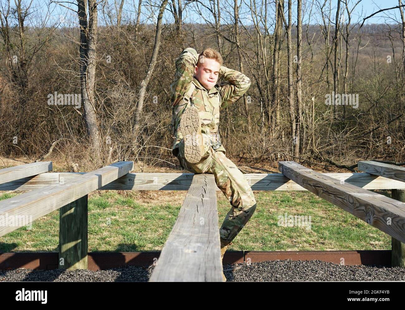 A Soldier in Air Assault School negotiates an obstacle during the ...