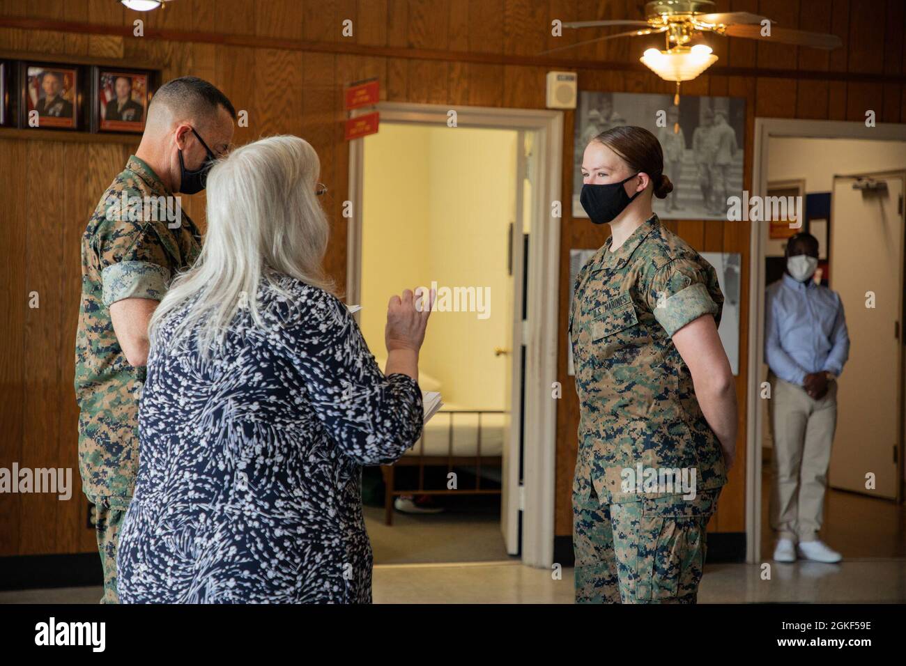 U.S. Marine Cpl. Megan Fitzpatrick, receives the President's Gold ...