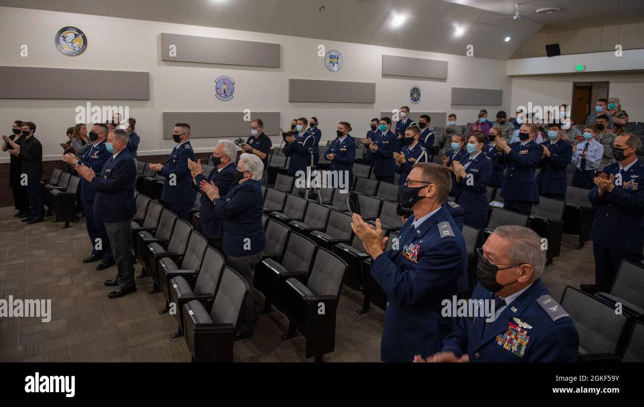 Cadet Colonel Channing Mitson, Boise Civil Air Patrol, accepts the ...