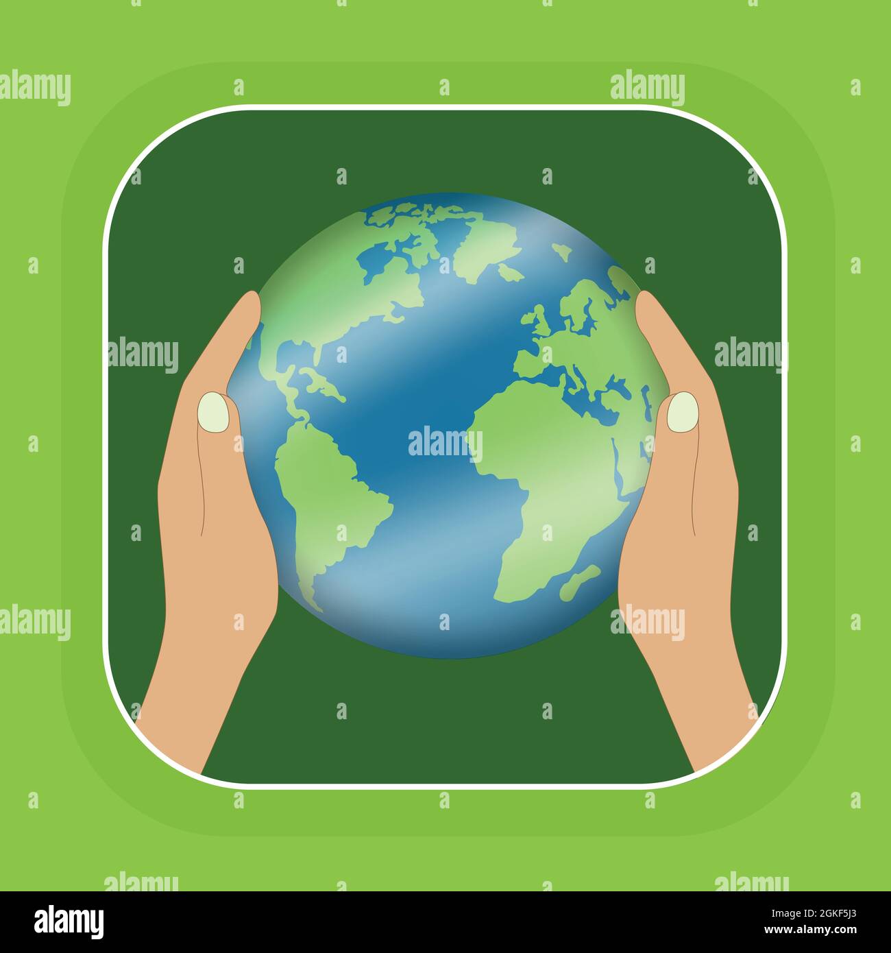 Environment symbol: hands hold our earth. vector Stock Vector Image ...